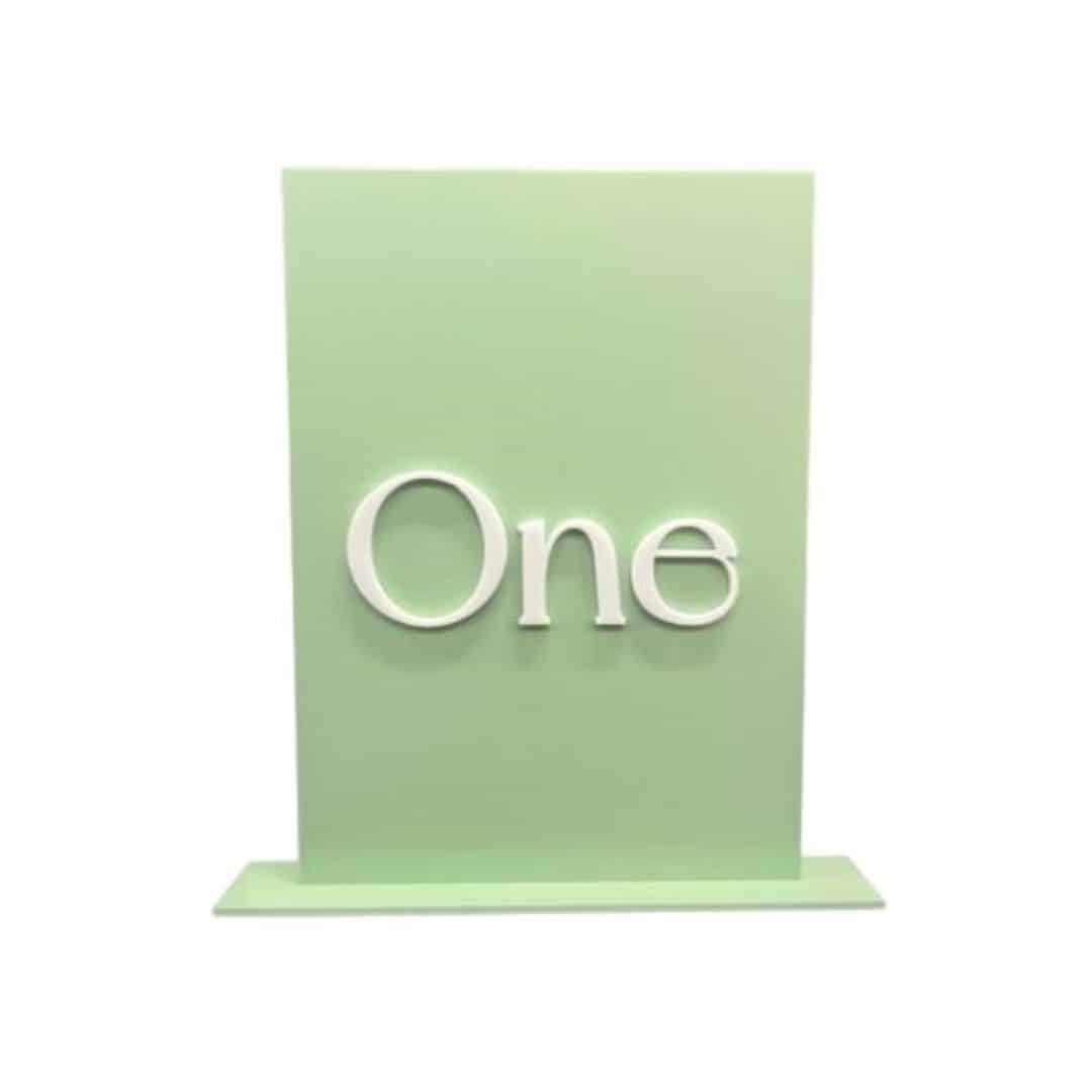 Table Number – Sage Acrylic - D PLUS D Events